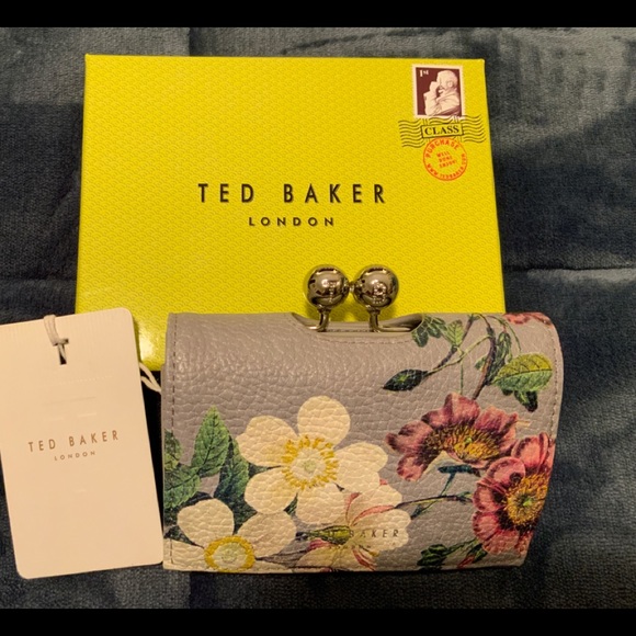Ted Baker London | Bags | Ted Baker Grey Floral Trifold Wallet New ...